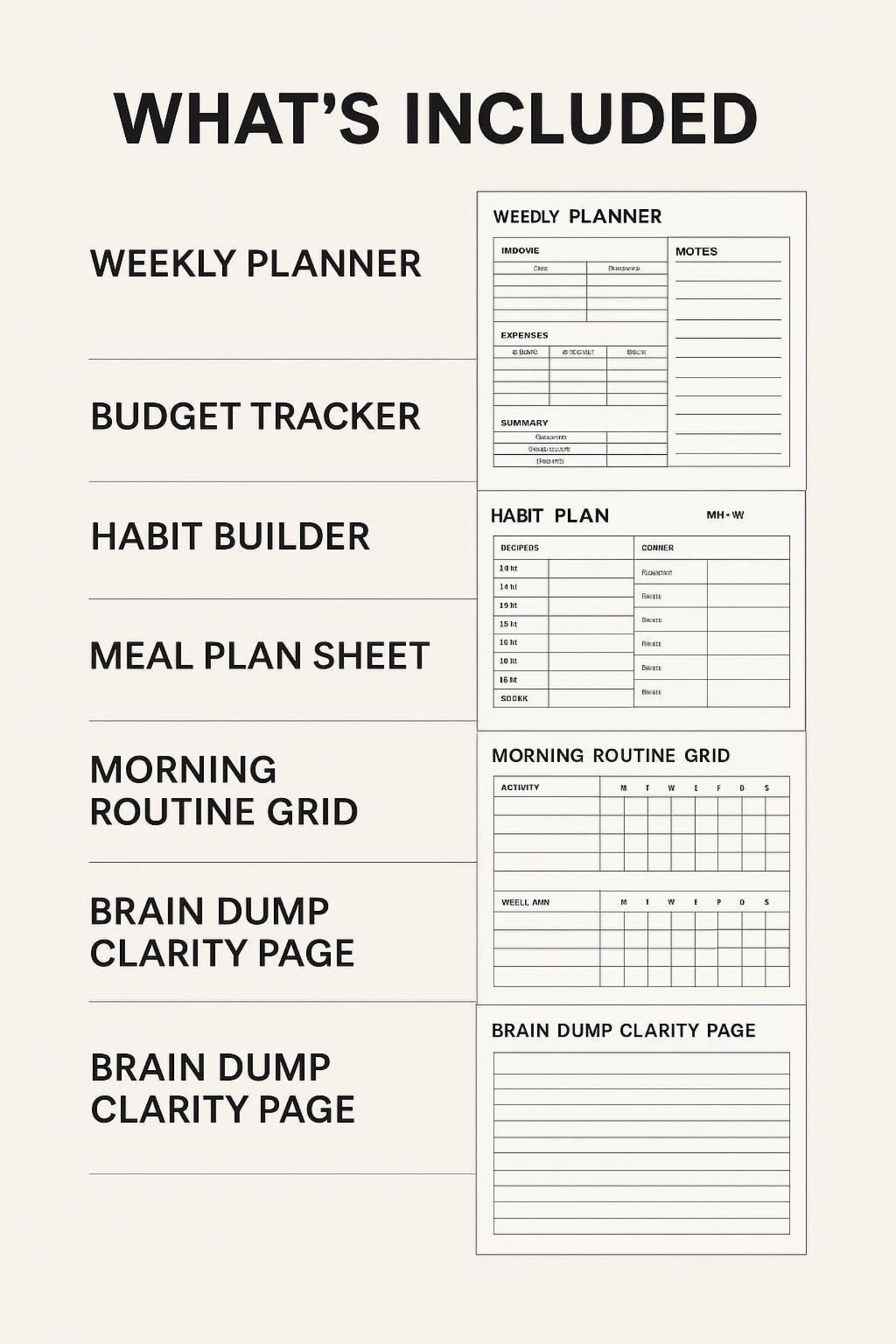Printable Life Organizer | Daily Planner Bundle PDF | Budget, Habits ...