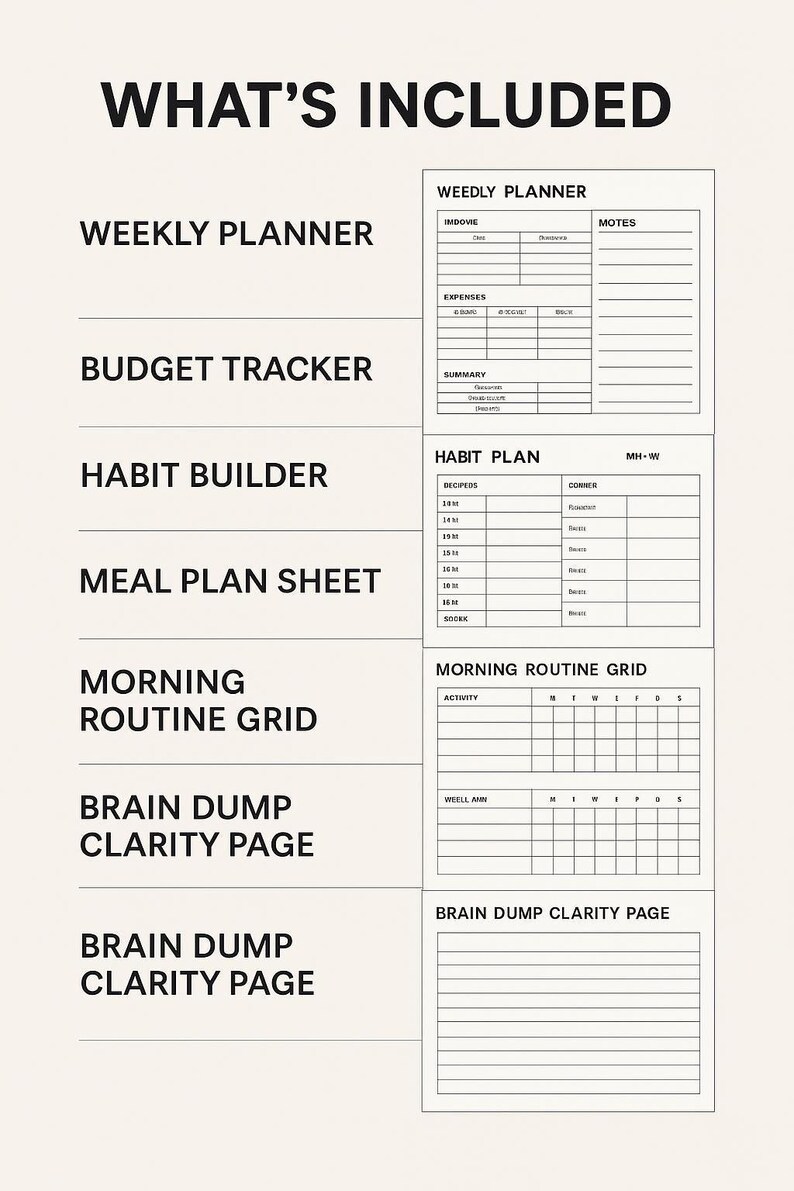 Printable Life Organizer | Daily Planner Bundle PDF | Budget, Habits ...