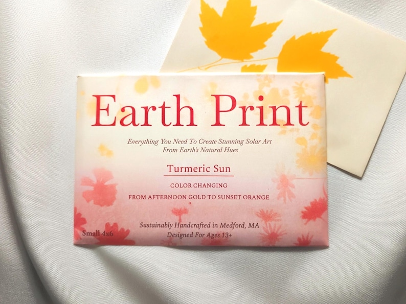 Turmeric Sunprint Kit: Botanical Stencils, Handmade Eco Craft Gift ...
