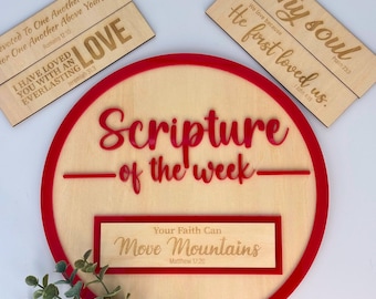 Scripture of the Week Interchangeable Wooden Bible Verse Sign - Etsy