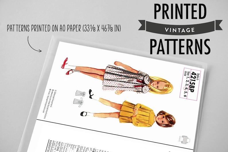 Girls Dress With Inverted Pleats - Vintage Sewing Pattern - 1960s ...