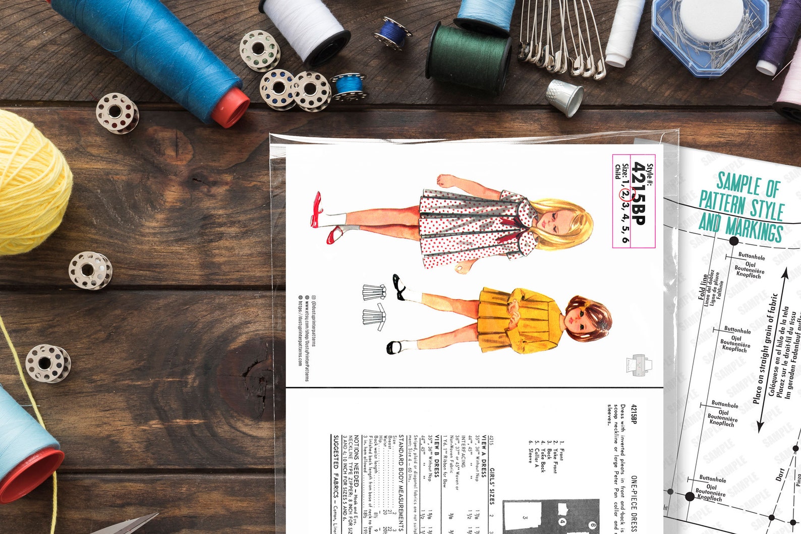 Girls Dress With Inverted Pleats - Vintage Sewing Pattern - 1960s ...