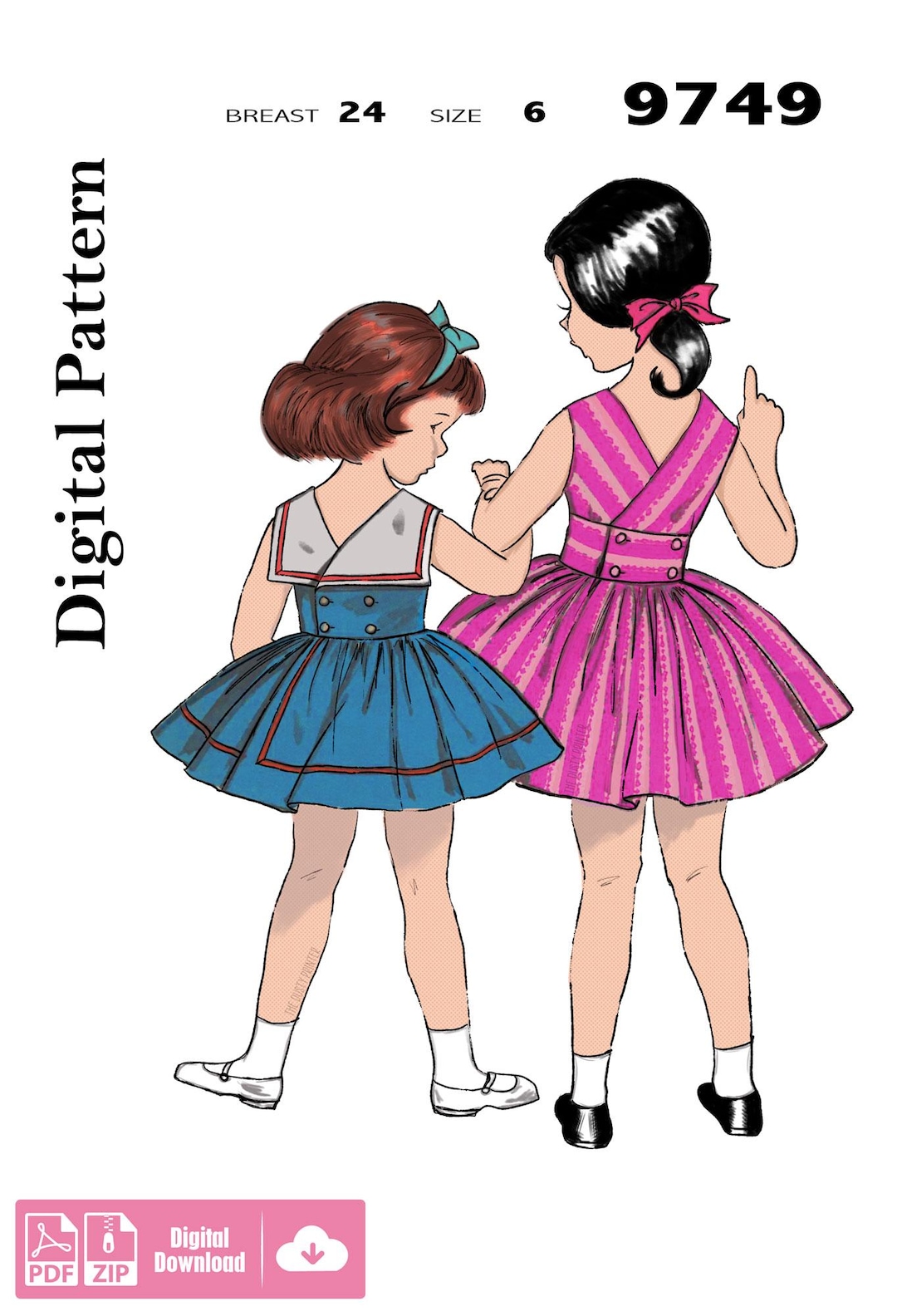 Size 6 - Sailor Dress Digital Sewing Pattern , PDF Patterns, - Etsy