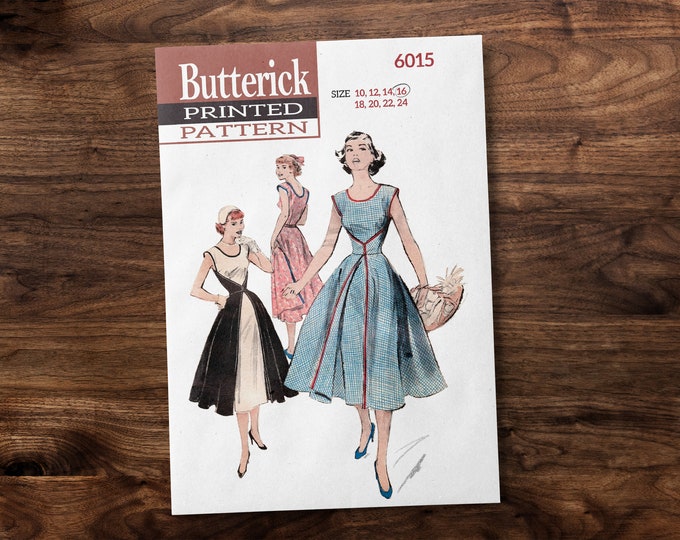 Butterick B6018 Sewing Pattern Misses Retro '52 Fit and Flare Empire ...
