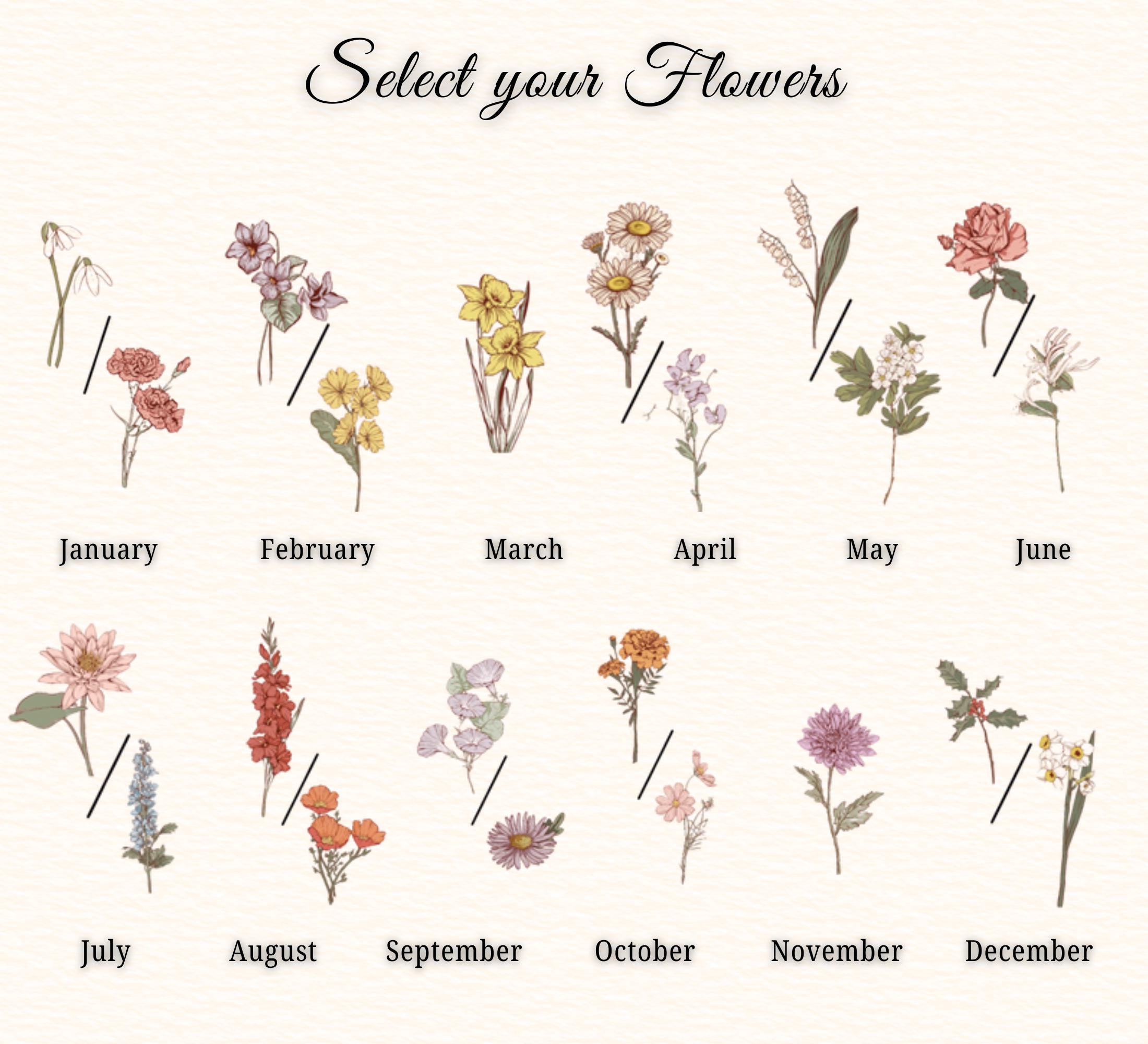 Birth Flower Bouquet Print: Custom Family Art, Grandma Gift (digital ...