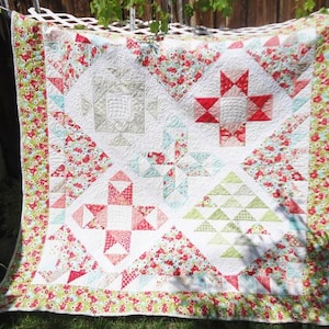 5-block Charm Square Sampler Quilt - From Pre Cut 5 Inch Fabrics - Etsy