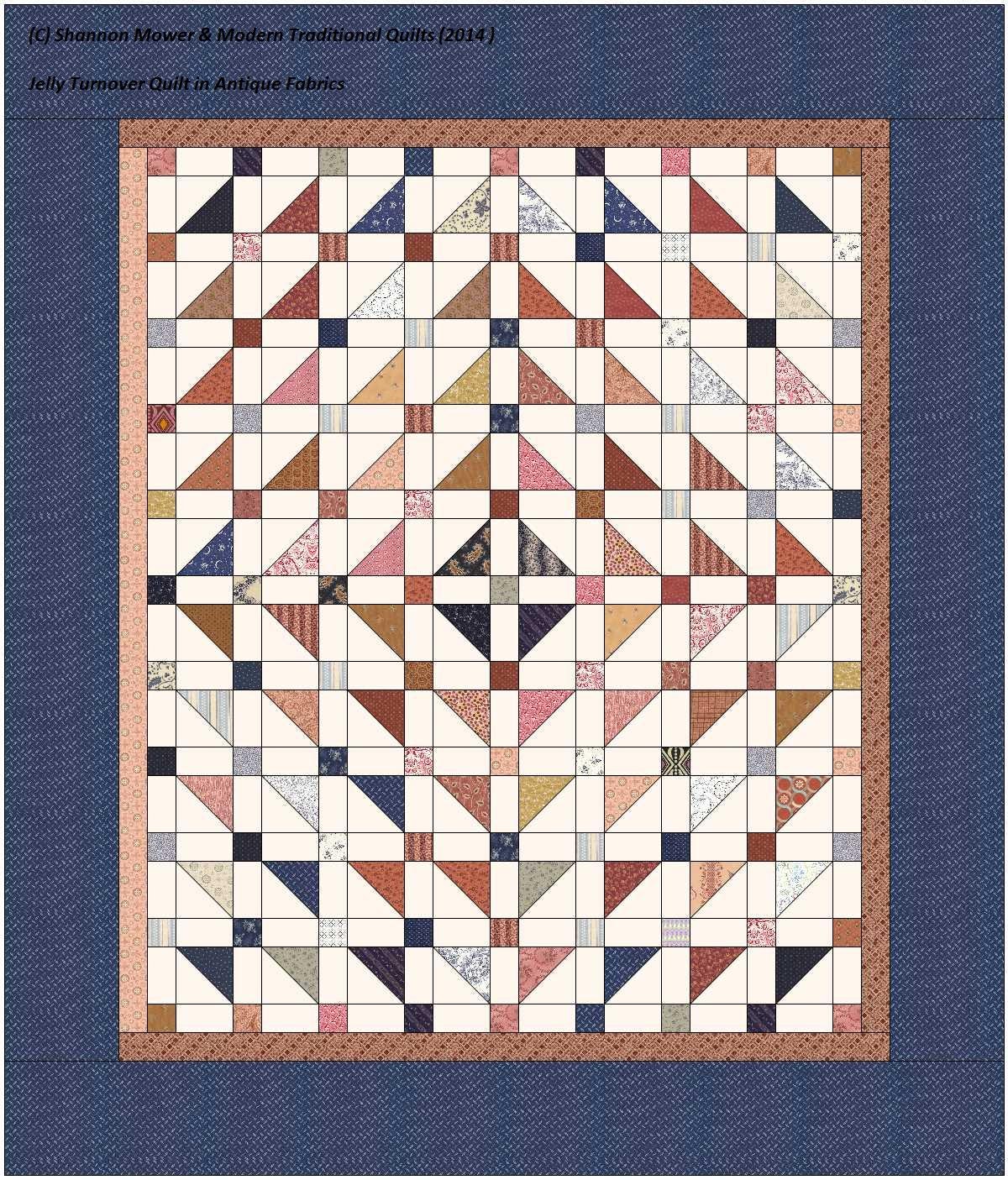 Jelly Turnover Quilt Pattern PDF - From Pre-cut 2 1/2 Strips and 5 ...