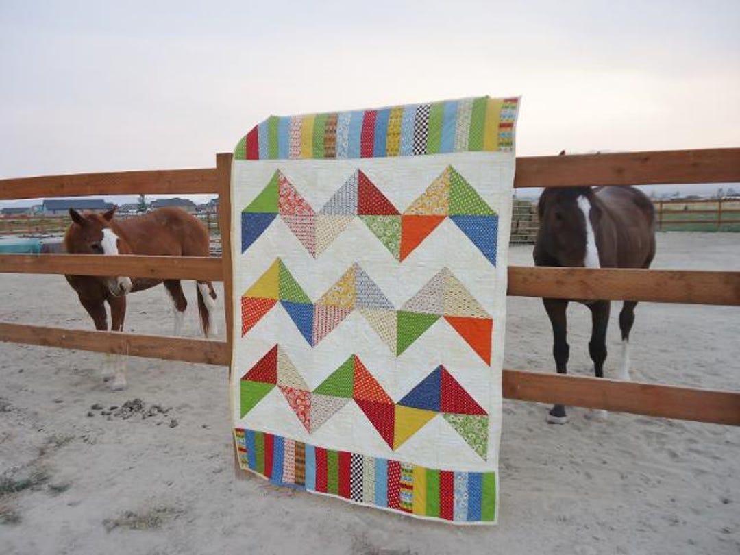 Chevron Quilt Pattern PDF - From Pre-cut 10 Inch Fabric Squares - Etsy