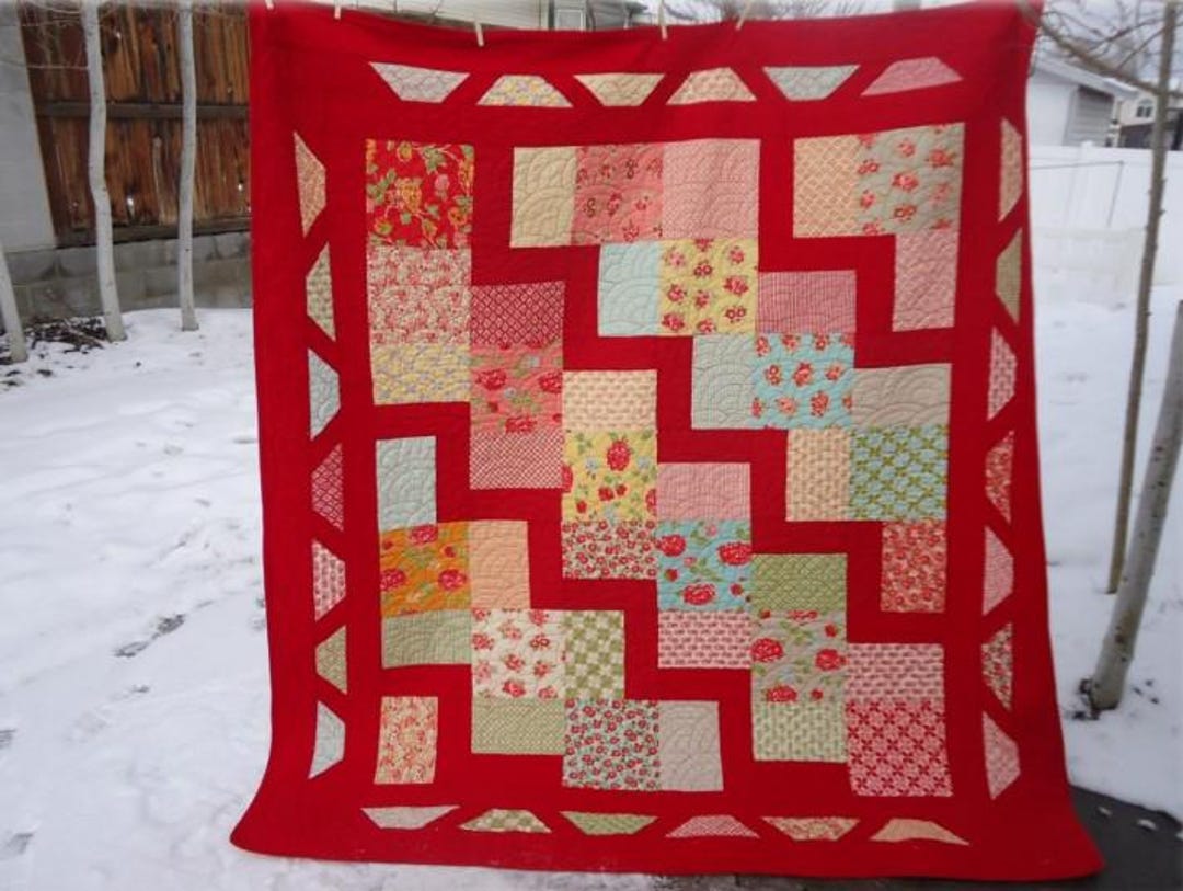 Lightning Bolt Quilt PDF Pattern - From Pre Cut 10 Inch Squares - Etsy