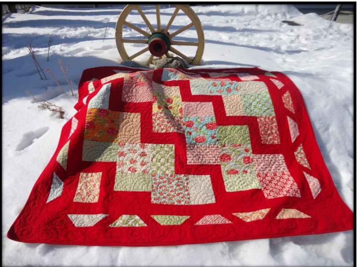 Lightning Bolt Quilt PDF Pattern - From Pre Cut 10 Inch Squares - Etsy