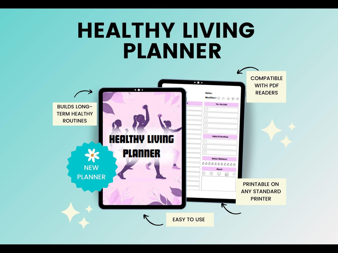 Healthy Living Printable Planner - Etsy