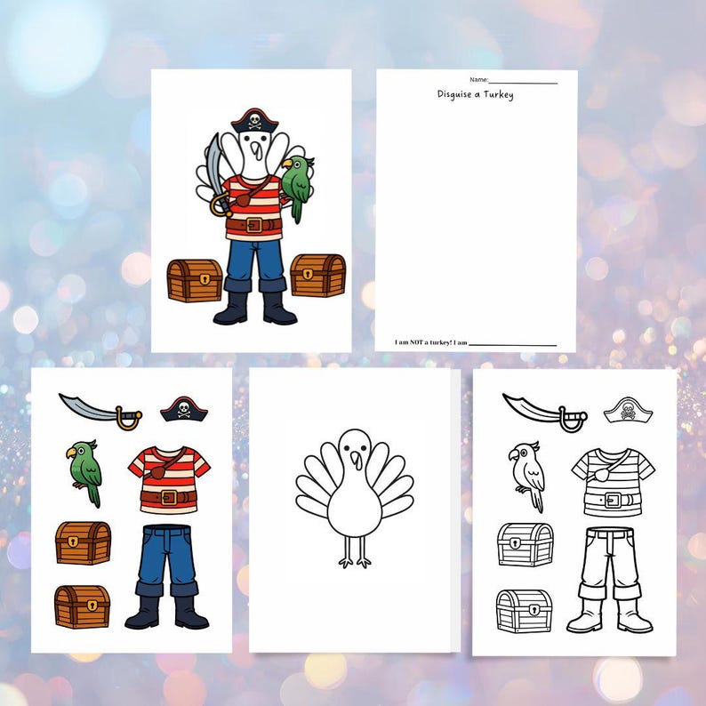 Disguise a Turkey - Pirate Disguise, Coloring and Blank Templates ...