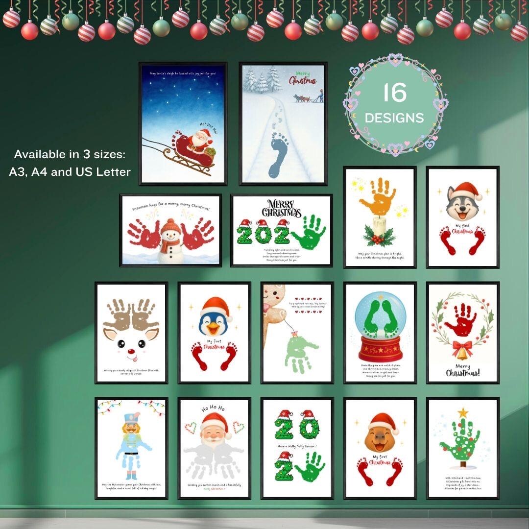 Christmas Handprint Art Bundle and Set, 2025 Holiday Handprint Keepsake ...