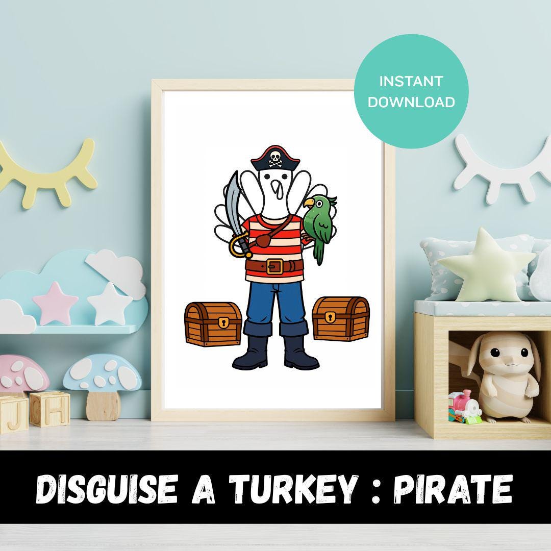 Disguise a Turkey - Pirate Disguise, Coloring and Blank Templates ...