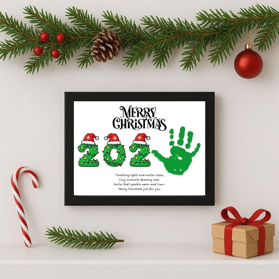Christmas 2025 With Poem Handprint Art, Printable Handprint | DIY Xmas ...
