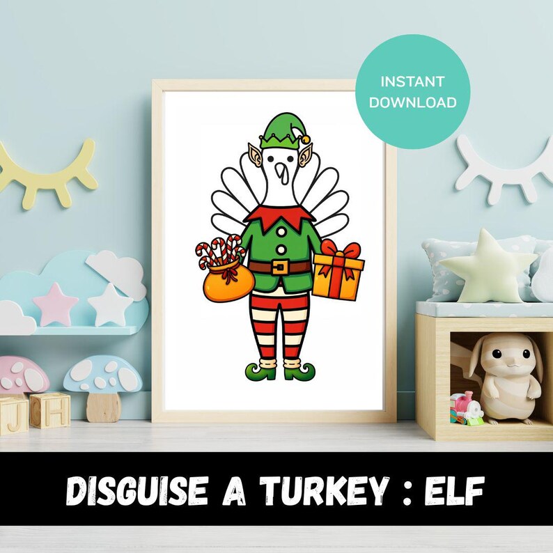 Disguise a Turkey - Elf Disguise, Coloring and Blank Templates ...
