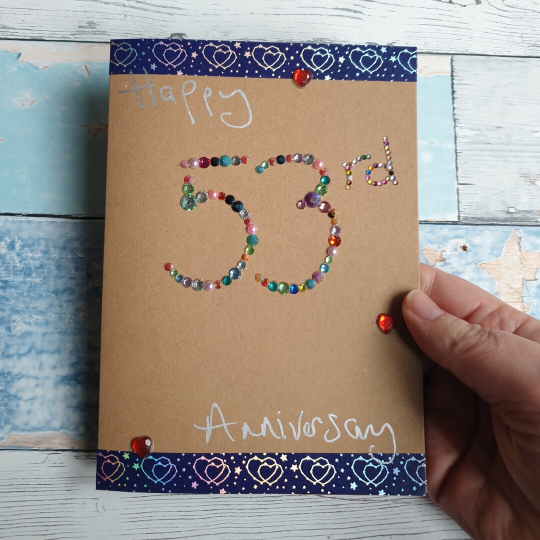 53rd Anniversary Card, Wedding Anniversary, UK Seller - Etsy