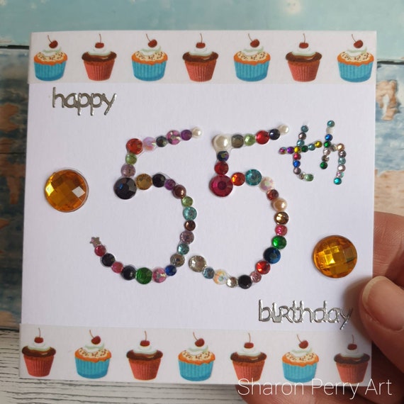 55th Happy Birthday Greeting Card 55 Blank Inside - Etsy