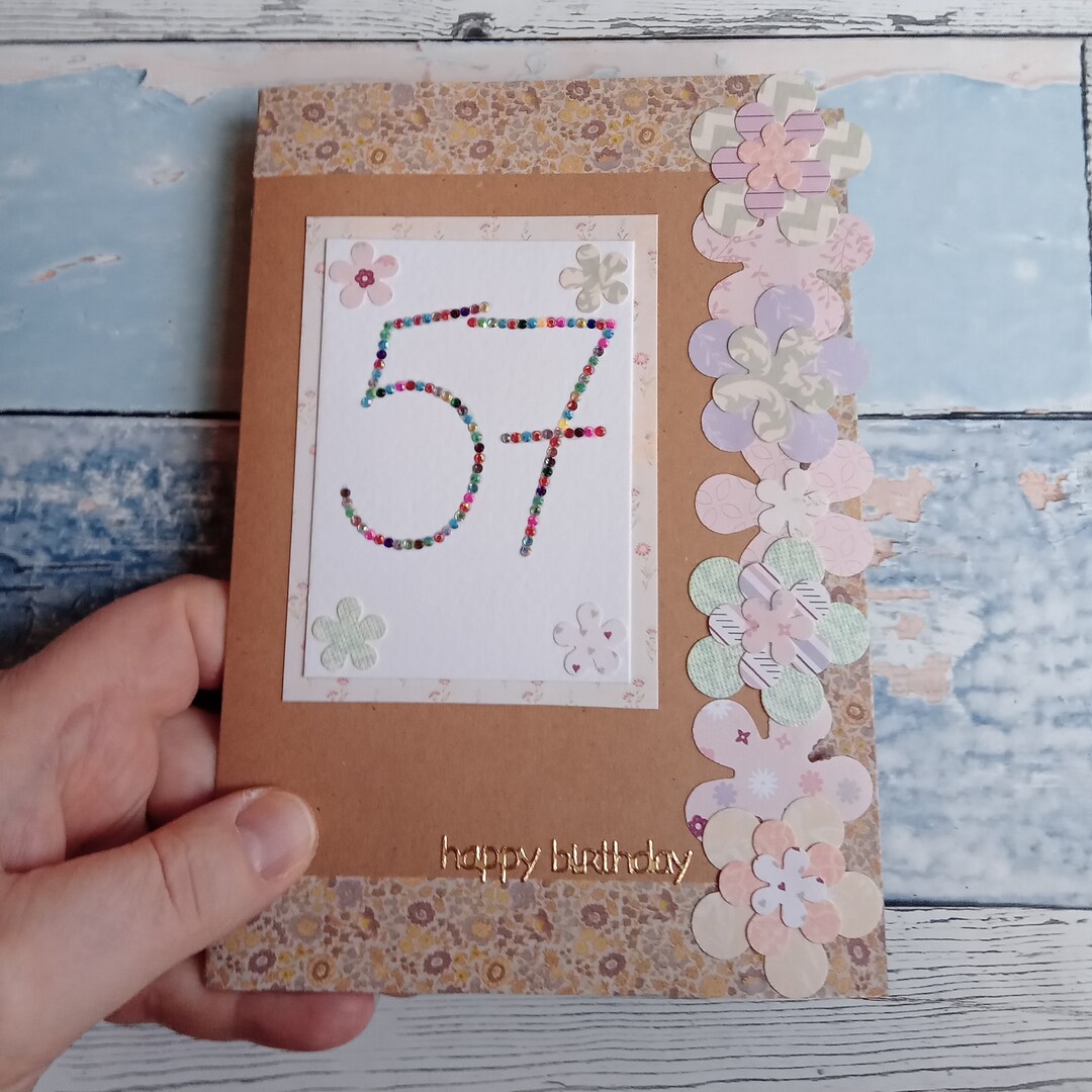 Happy 57th, Birthday Greeting Card , Blank Inside - Etsy