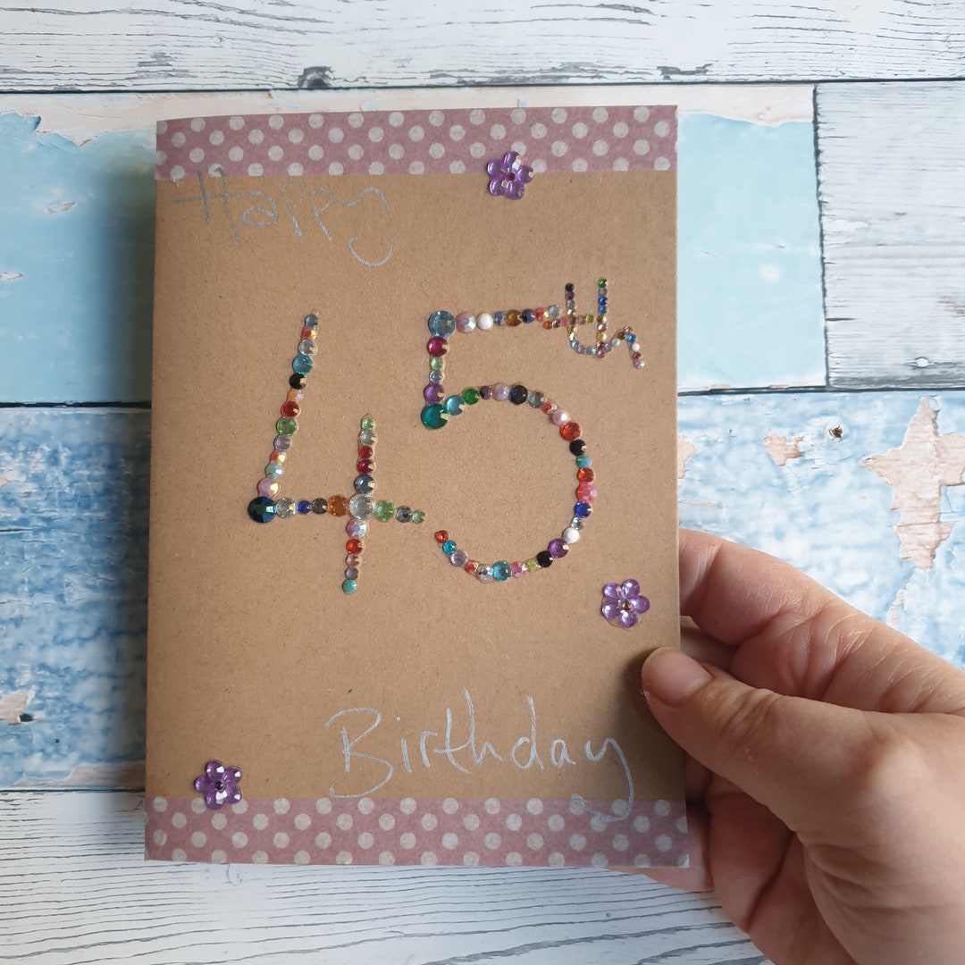 45 Birthday Greeting Card, Blank Inside, 45th - Etsy
