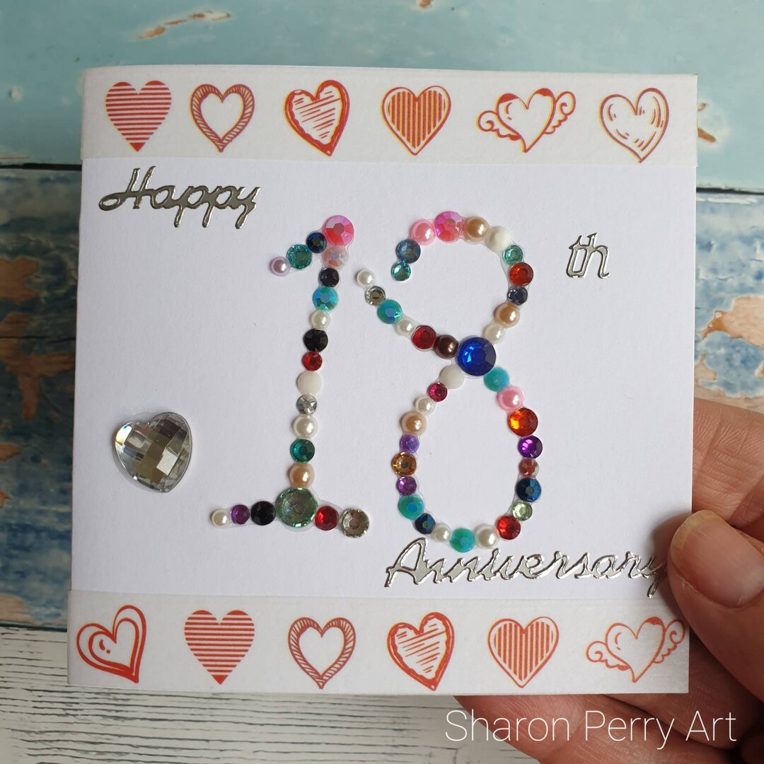 18th Anniversary Card Wedding Anniversary 10x10cm UK Seller - Etsy