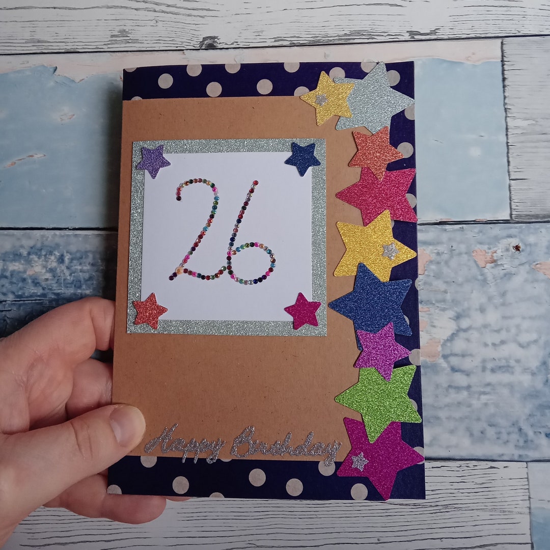 26th Happy Birthday Greeting Card 26, Blank Inside - Etsy