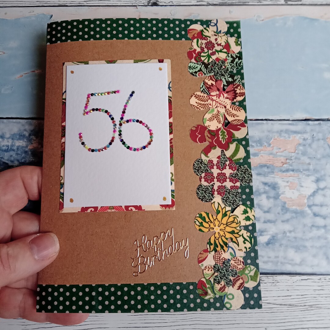 Happy 56th, Birthday Greeting Card , Blank Inside - Etsy