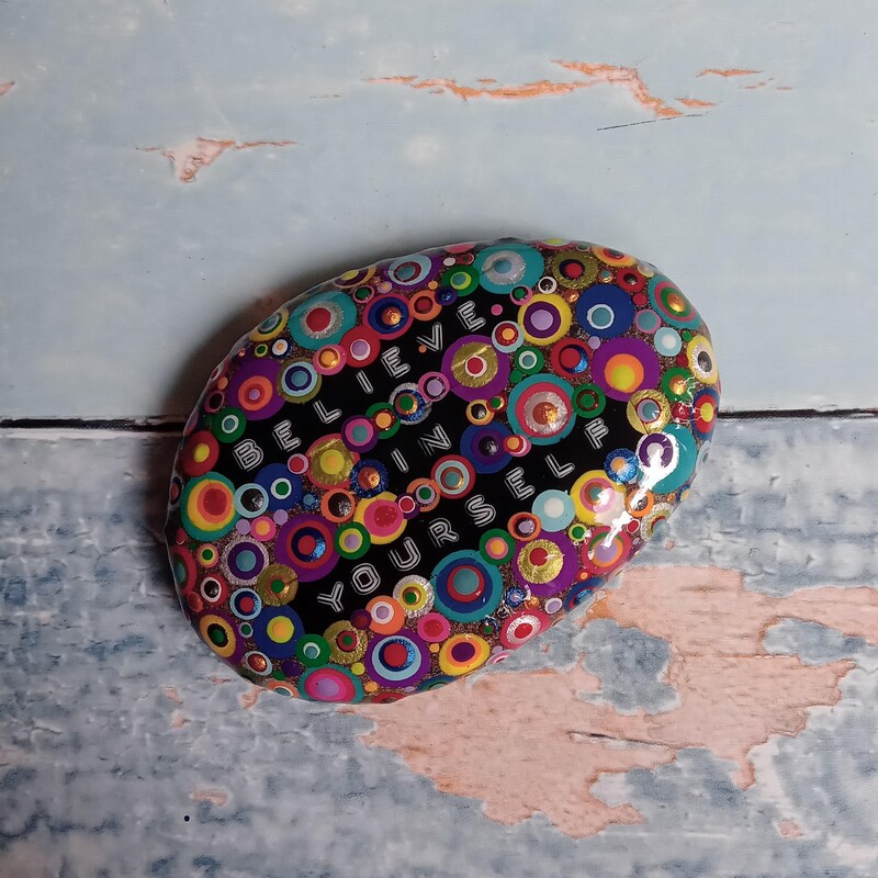 Painted Rock Believe - Etsy