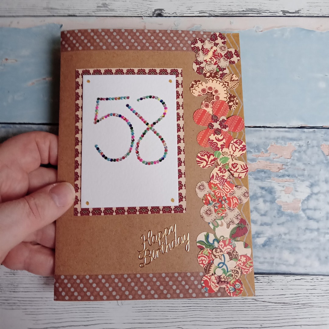 Happy 58th, Birthday Greeting Card , Blank Inside - Etsy