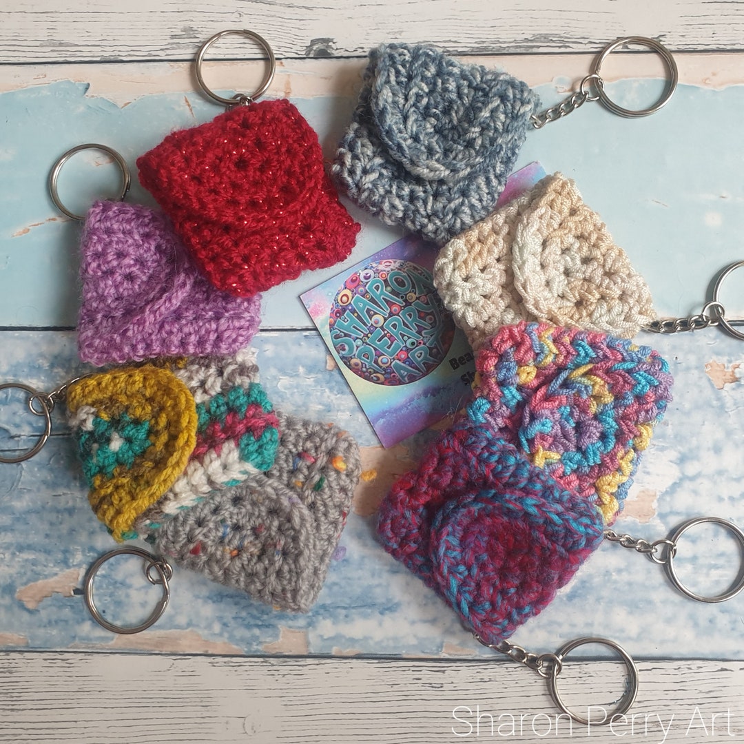 Mini Crochet Purse, Coin Purse, Lucky Charm Holder Keyring - Etsy