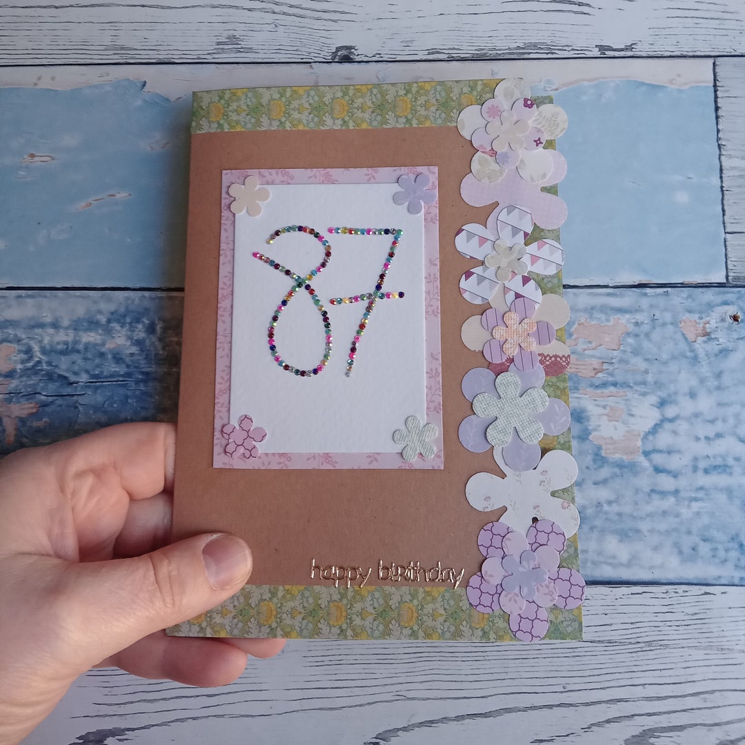 Happy 87th, Birthday Greeting Card , Blank Inside, 87 - Etsy