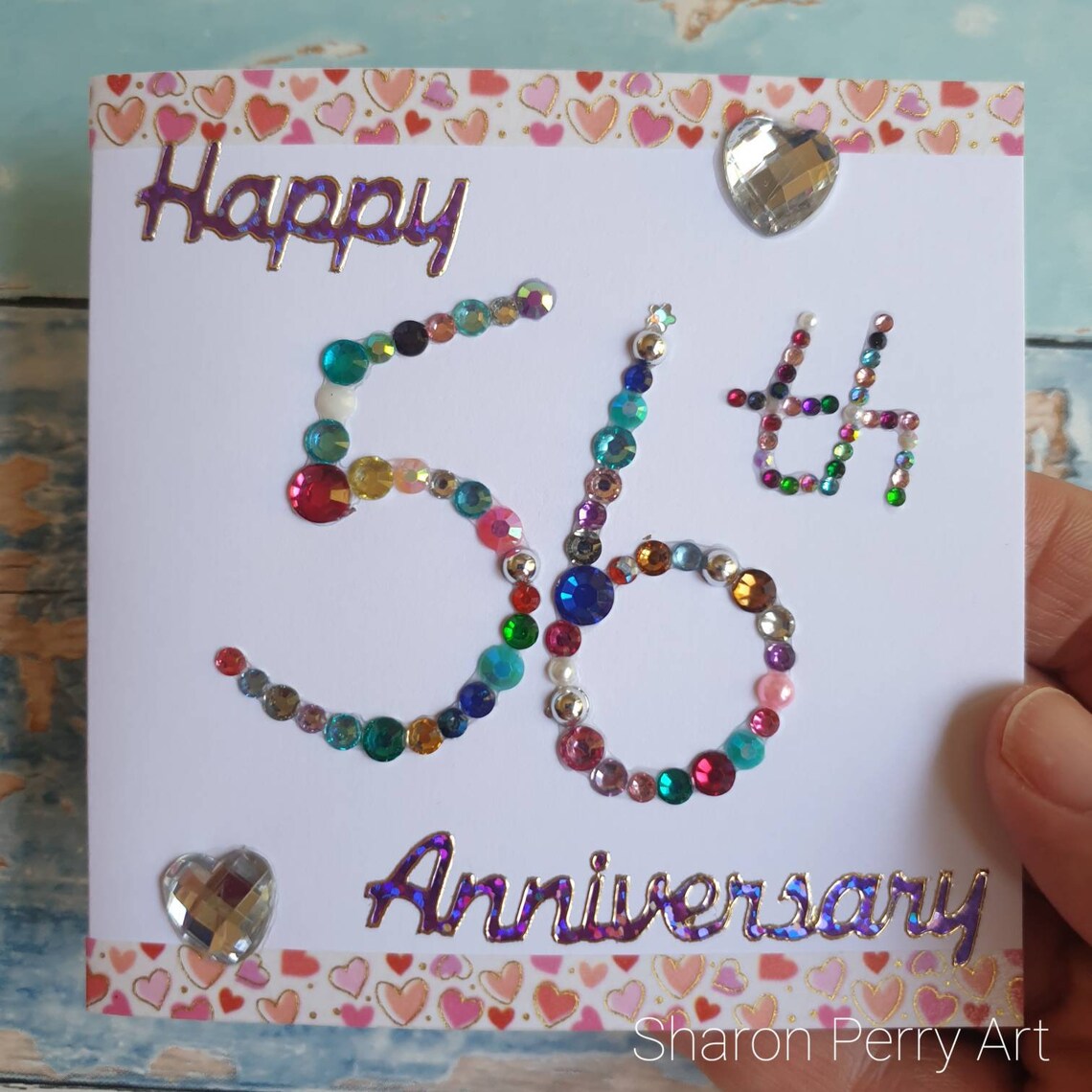 56th Anniversary Card Wedding Anniversary 10x10cm UK Seller - Etsy