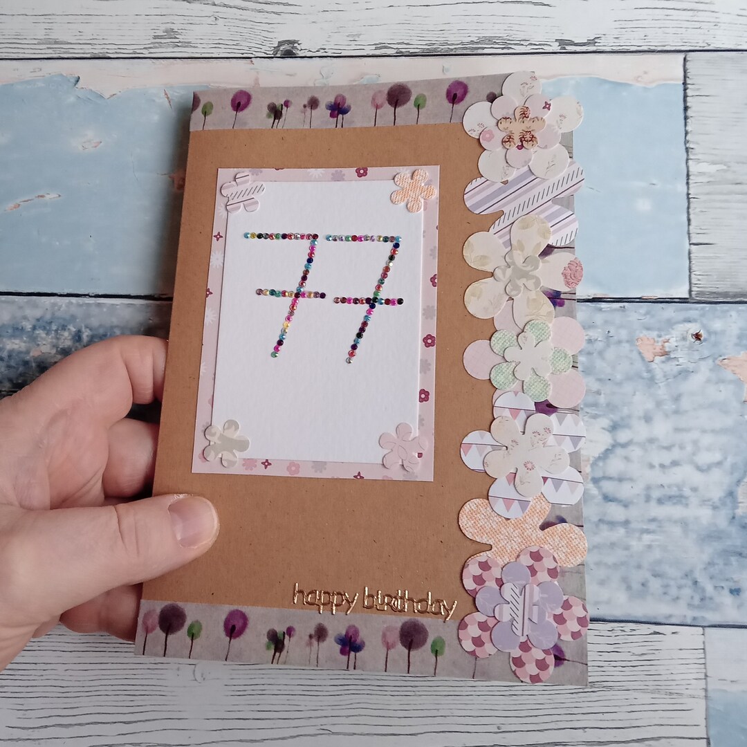 Happy 77th, Birthday Greeting Card , Blank Inside - Etsy