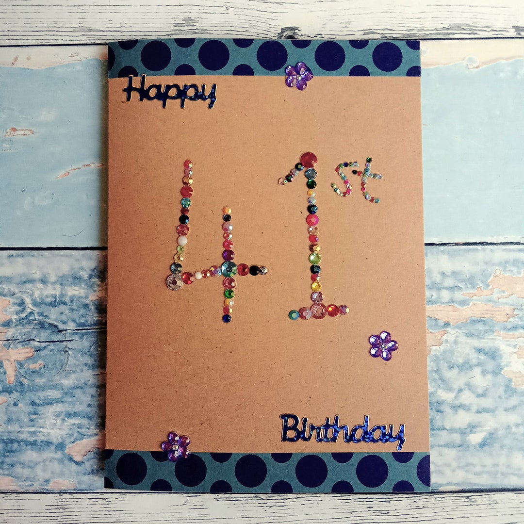 Happy 41st, Birthday Greeting Card , Blank Inside - Etsy