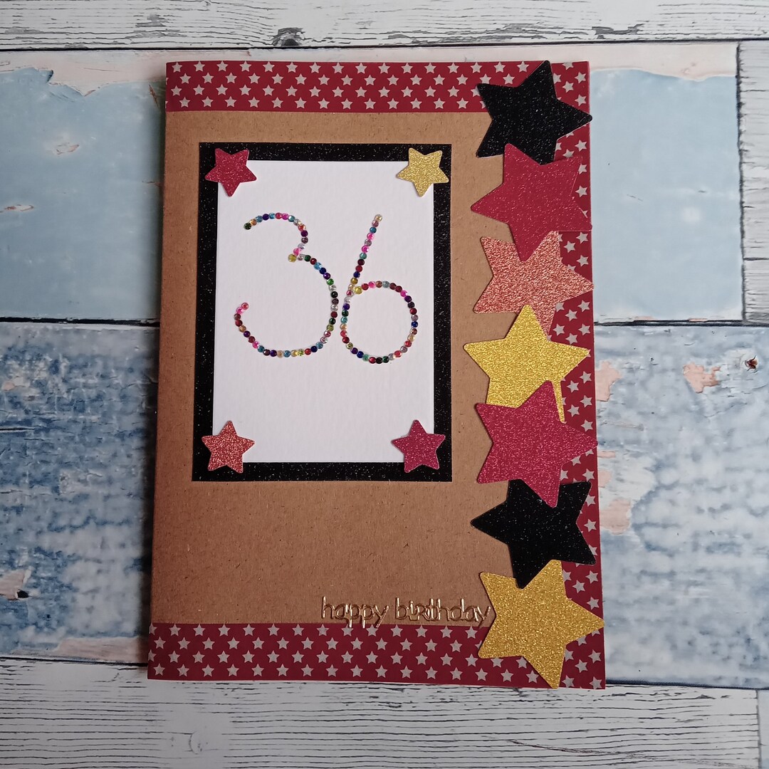 36th Happy Birthday Greeting Card 36, Blank Inside - Etsy