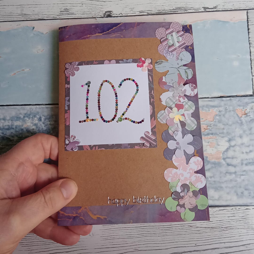 102nd Happy Birthday Greeting Card 102, Blank Inside - Etsy