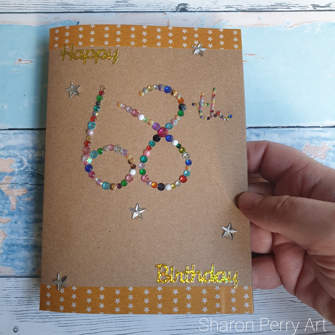 68th Happy Birthday Greeting Card 68, Blank Inside - Etsy