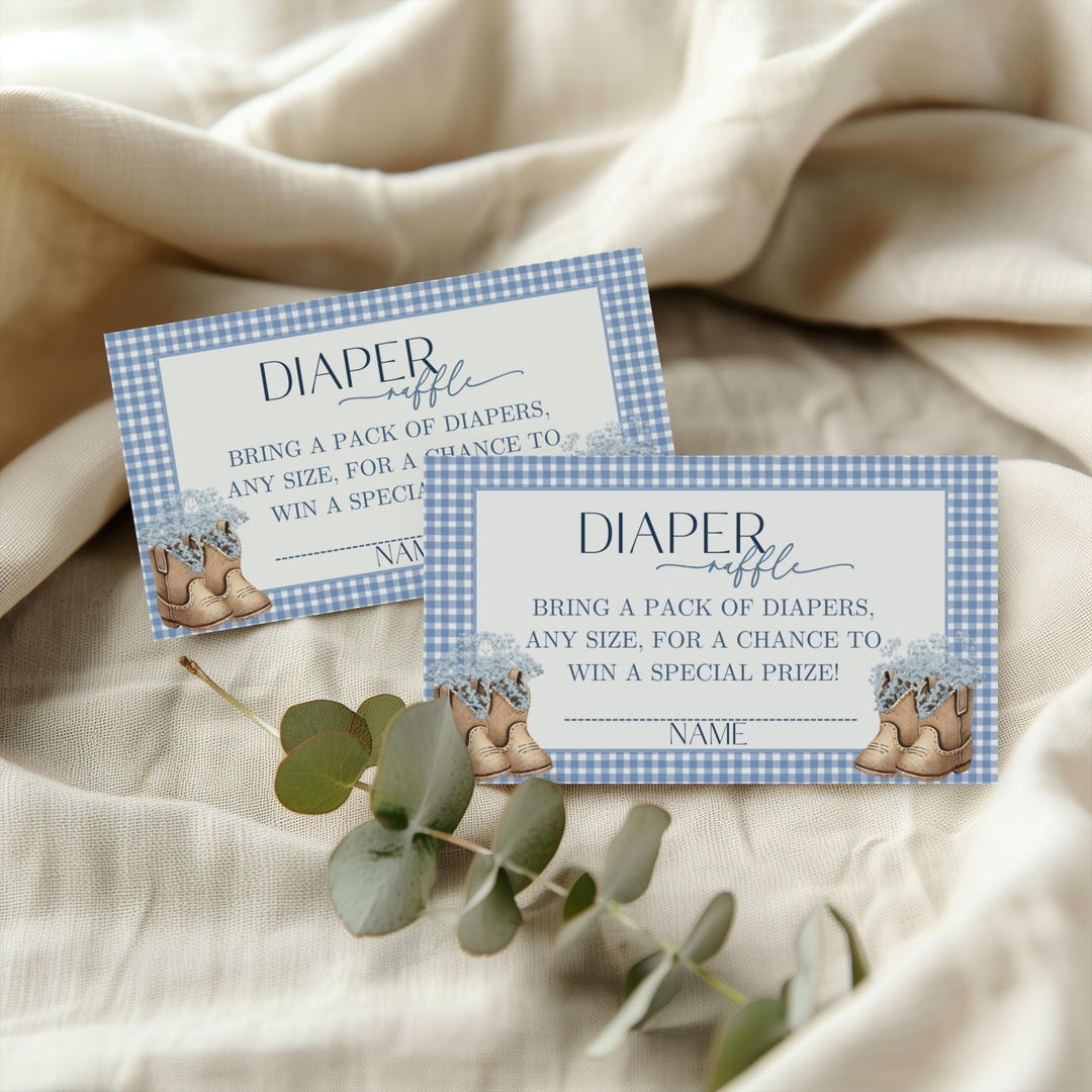 Blue Jean Baby Shower Editable Diaper Raffle Ticket, Baby Sprinkle ...