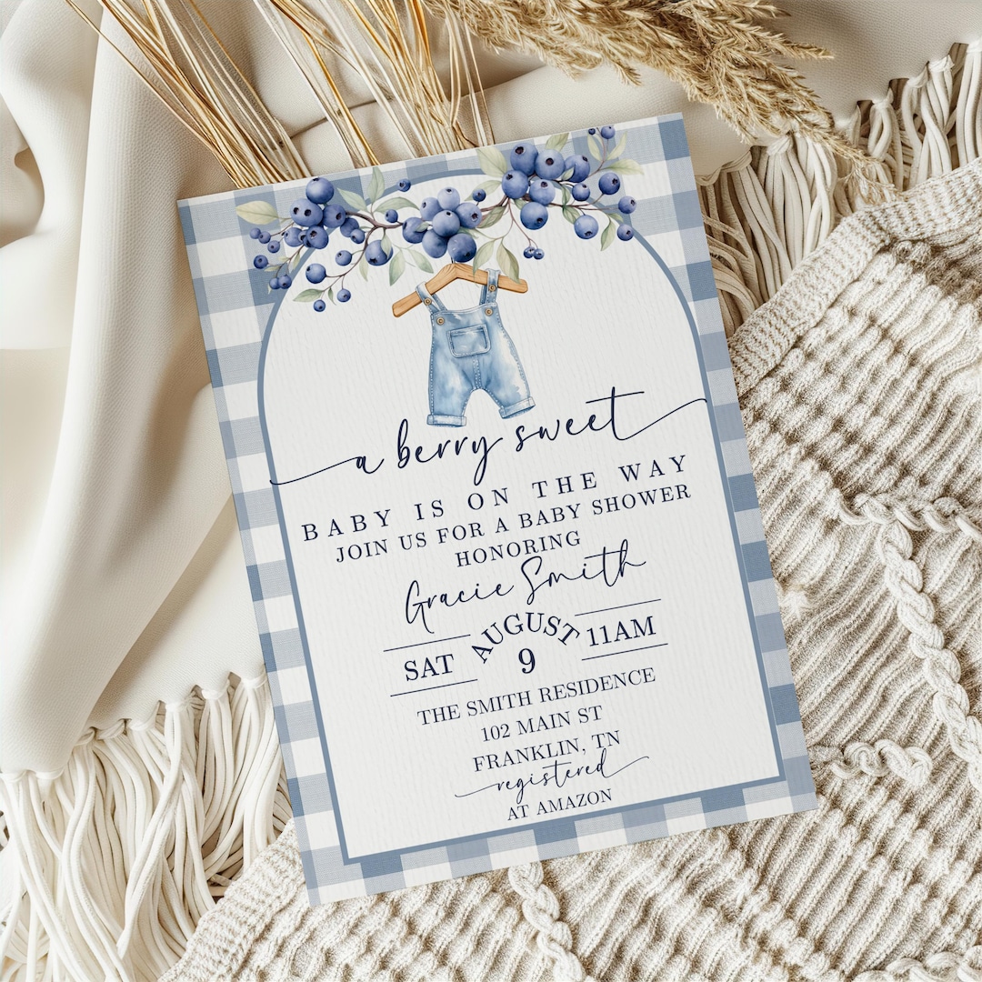 Berry Sweet Baby Shower, Berry Sweet Boy Baby Shower, Blueberry Baby ...