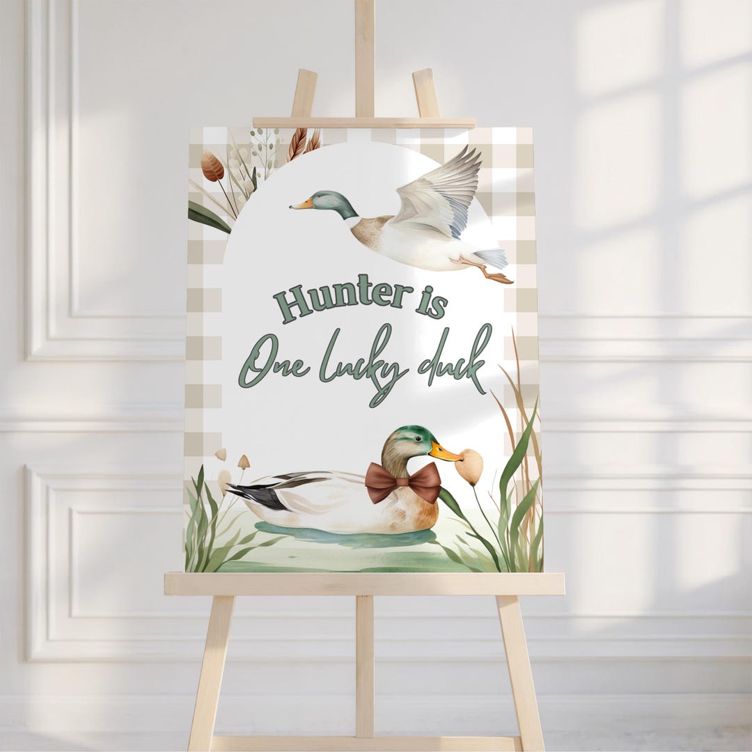 One Lucky Duck Welcome Sign, First Birthday Welcome Sign, One Lucky ...