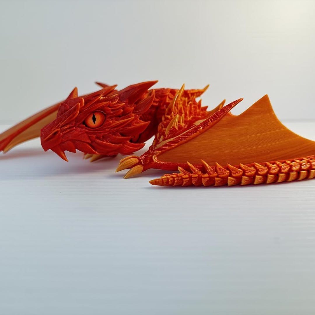 3D Printed Articulated Dragon Figurine: Poseable Fantasy Model - Etsy