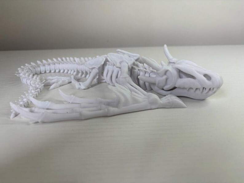 3D Printed Articulated Skeleton Dragon: Poseable Gothic Decor - Etsy