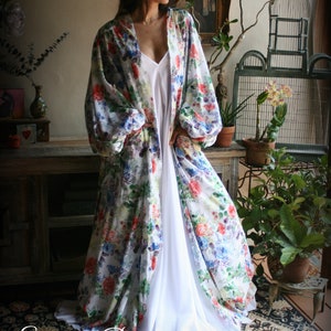 100% Cotton Robe Flower Print Cotton Lingerie Cotton Sleepwear Bridal ...