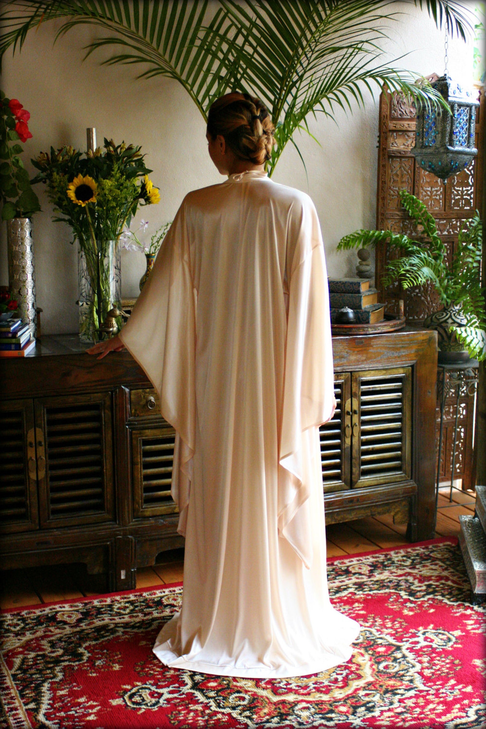 Satin Bridal Kimono Champagne Bridal Wedding Robe Wedding - Etsy