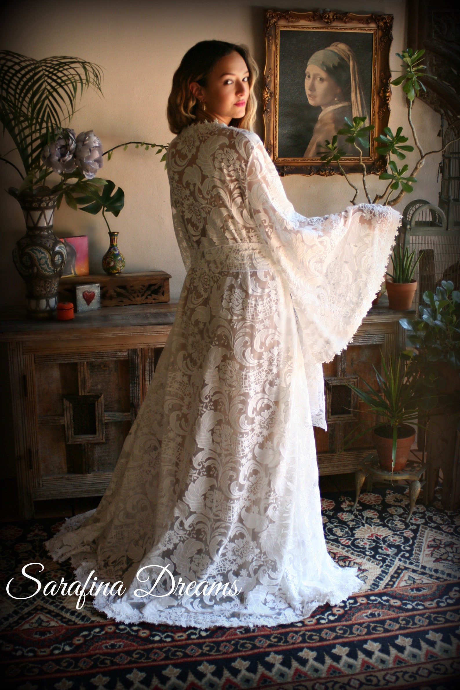 Bridal Embroidered Lace Wedding Robe Bridal Lingerie Lace - Etsy