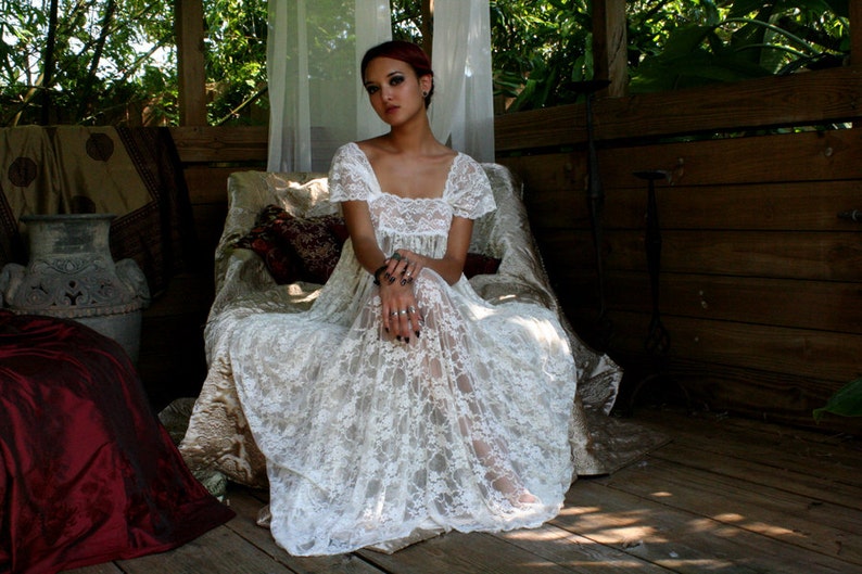 Sheer Lace Bridal Nightgown Wedding Lingerie Romance Boudoir Etsy