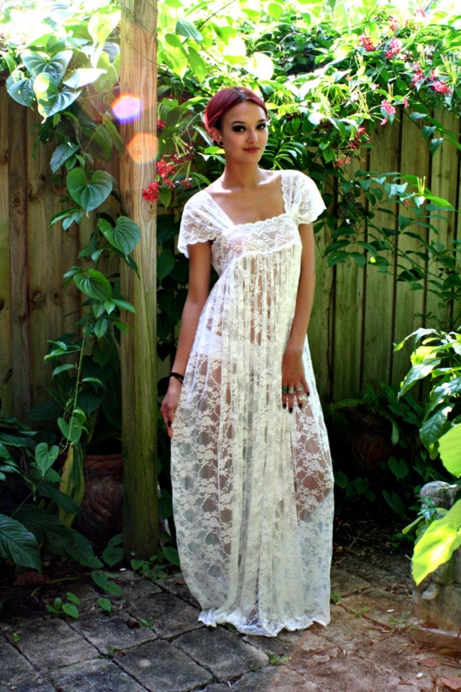 Sheer Lace Bridal Nightgown Wedding Lingerie Romance Boudoir Etsy