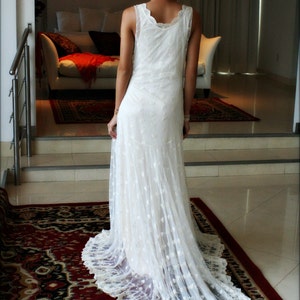 Lace Bridal Nightgown Wedding Lingerie Bridal Gown With Train Bridal ...