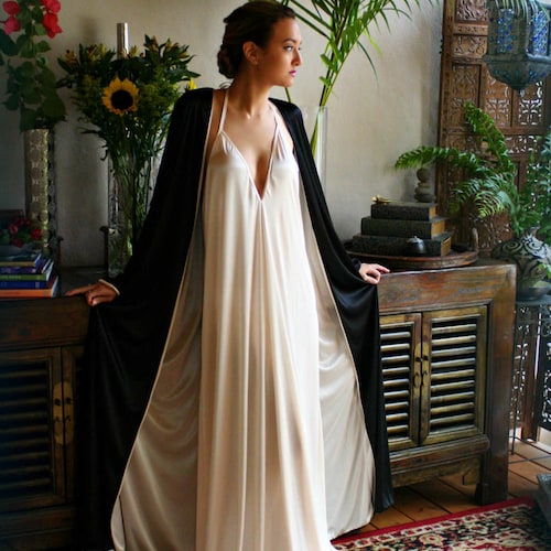 Reversible Satin Robe Two Tone Two Color Bridal Robe Black - Etsy