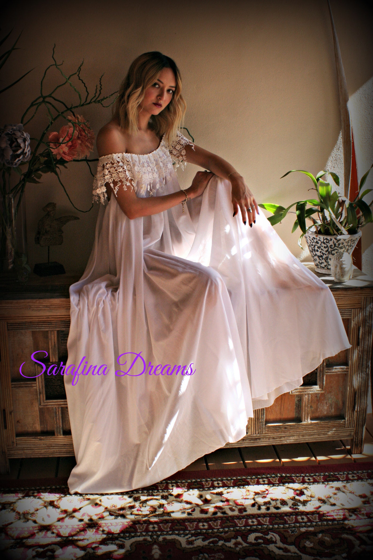 Cotton Nightgown White Cotton Sleepwear Honeymoon Cotton Lingerie ...